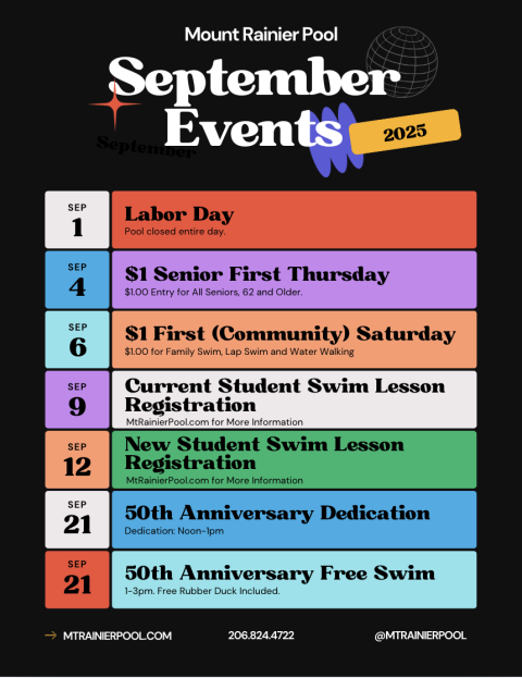 Schedule - Mt. Rainier Pool